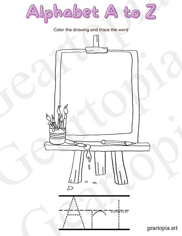 FREE Digital Download "A is for Art" Activity Sheet – Geartopia